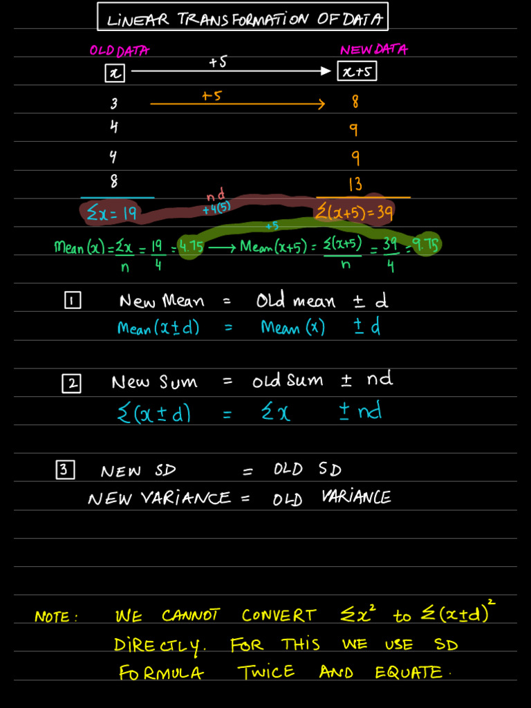 S1 Linear Transformation of Data | PDF | Statistical Analysis ...