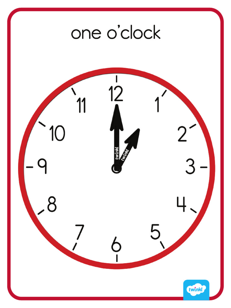 Color Hourly Analog Clock Display Posters | PDF