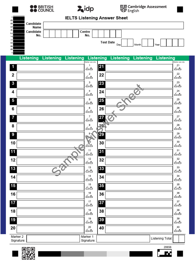 Ielts Listening Answer Sheet 2 | PDF | Language Education | Qualifications