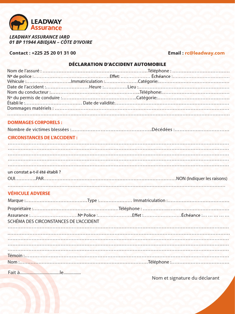 Déclaration D'accident Automobile | PDF