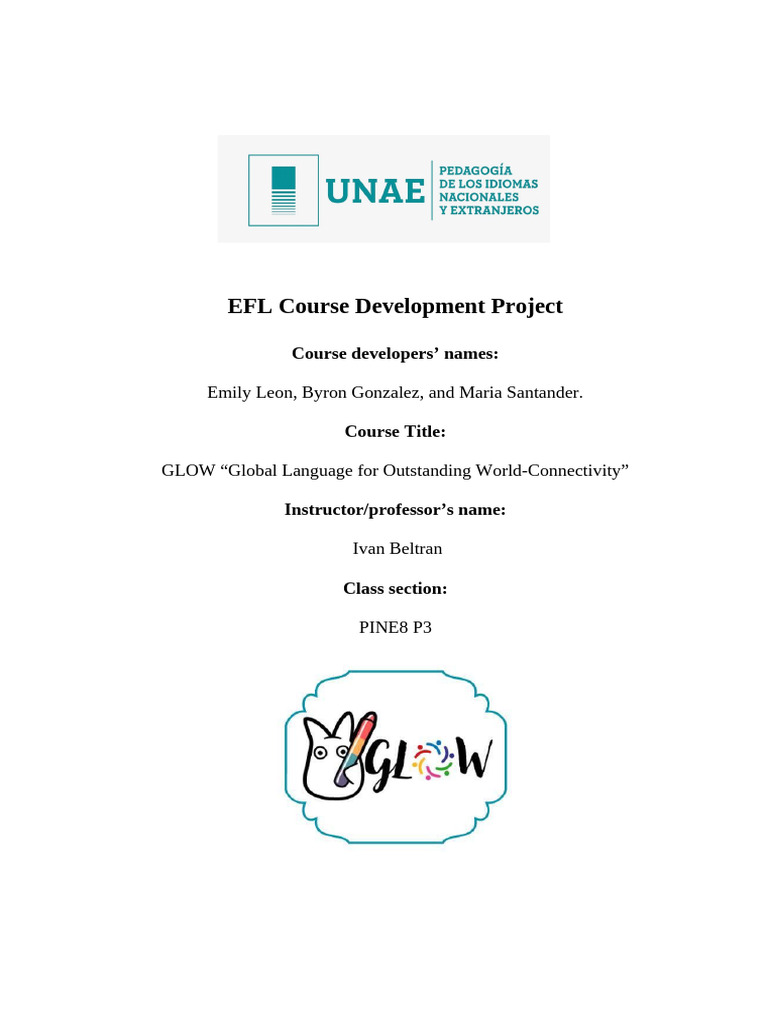 EFL Course Development Project | PDF | Educational Assessment | Focus Group