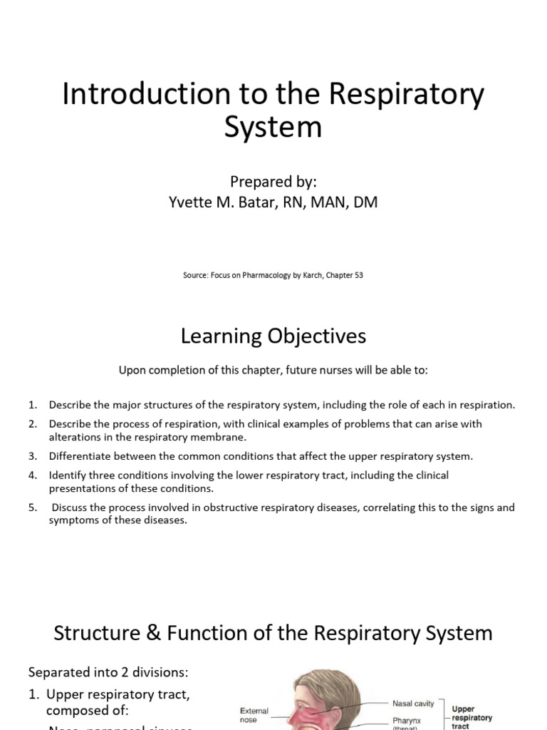 (NCM 106) A-Intro-to-Respi-System-Ch-53 - 241028 - 090322 | PDF ...