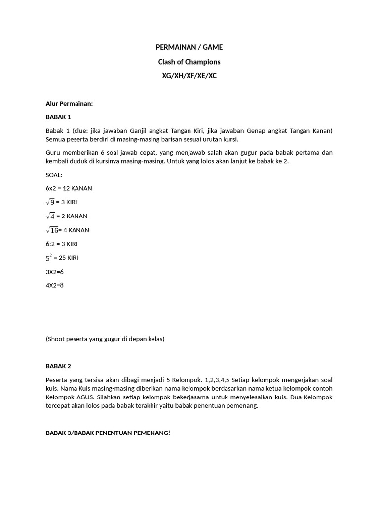 Alur Game Eksponen | PDF | Olahraga & Rekreasi