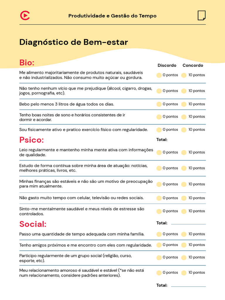Diagnóstico de Bem-Estar | PDF
