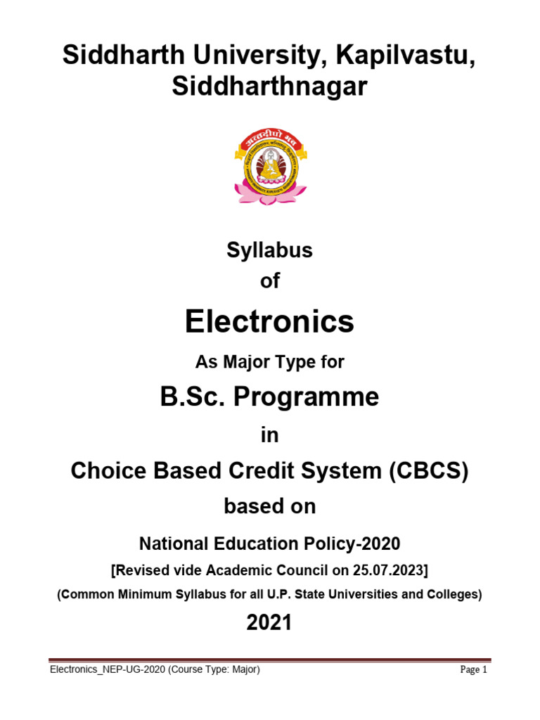 B.Sc. Electronics Syllabus NEP-2020 | PDF | Amplifier | Rectifier