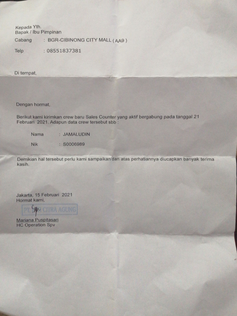 Surat Tugas CCM | PDF | Bisnis | Teknologi & Rekayasa