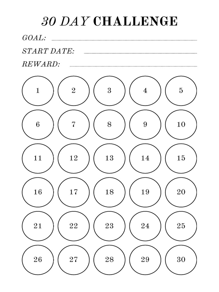30 Day Challenge Modern Habit Tracker A4 Document PDF | PDF