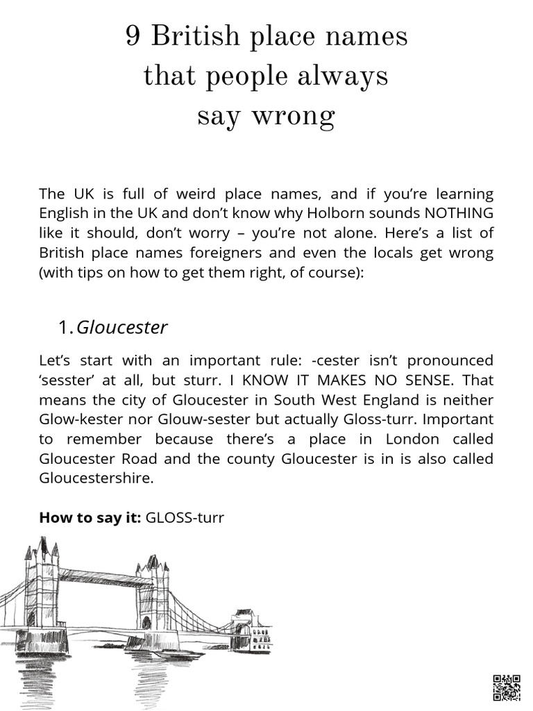 Pronouncing British Town Names | PDF | Foreign Language Studies | Classics