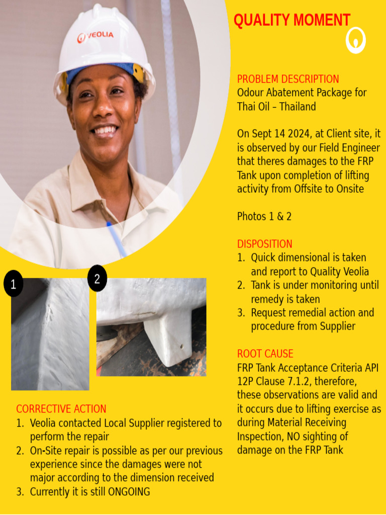 Odour Abatement FRP Tank Damage Report | PDF