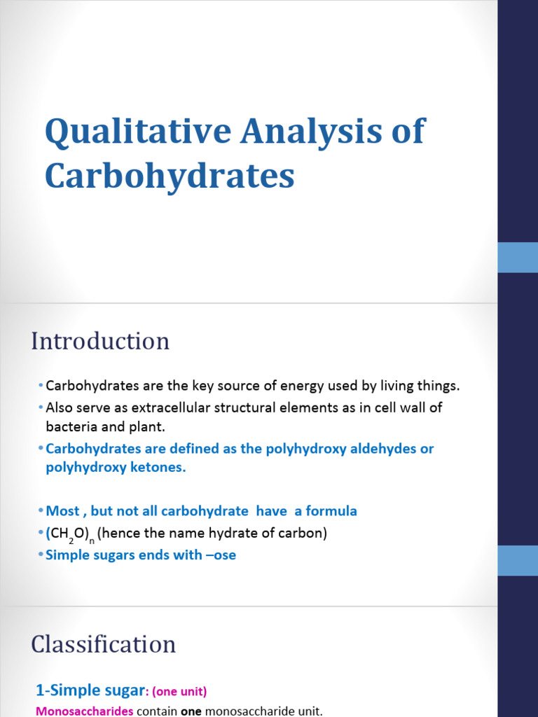 Qualitative Analysis of Carbohydrates | PDF | Carbohydrates | Chemical ...
