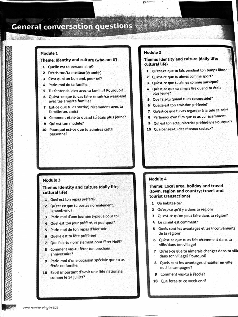 New GCSE General Conversation Questions | PDF