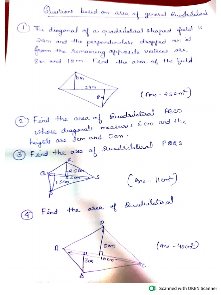 Area of General Quadrilateral | PDF