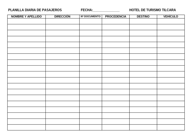 Planilla Diaria | PDF