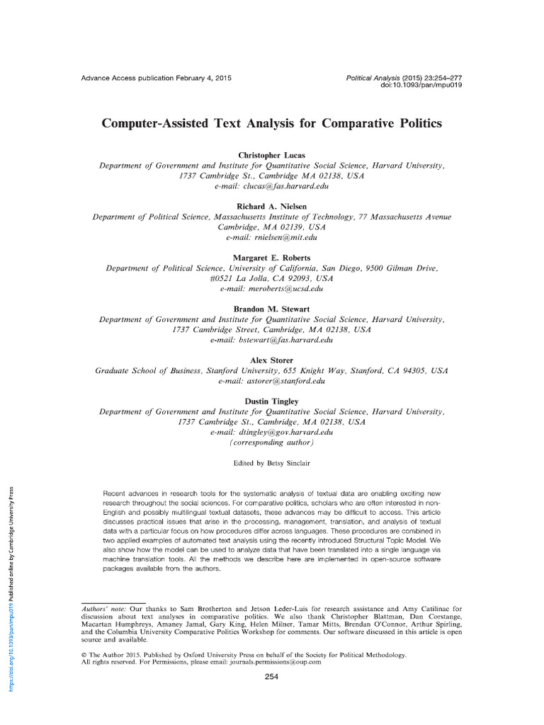 Computer-Assited Text Analysis | PDF