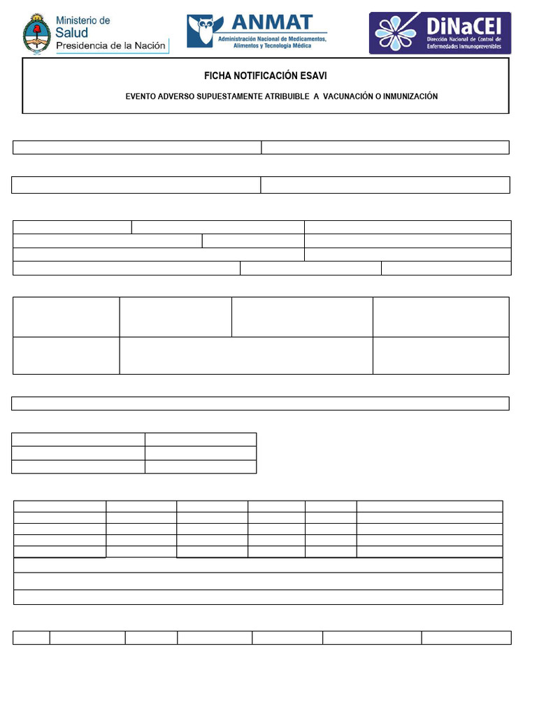 Formato ESAVI 2025 para Reportes | PDF | Medicina CLINICA ...