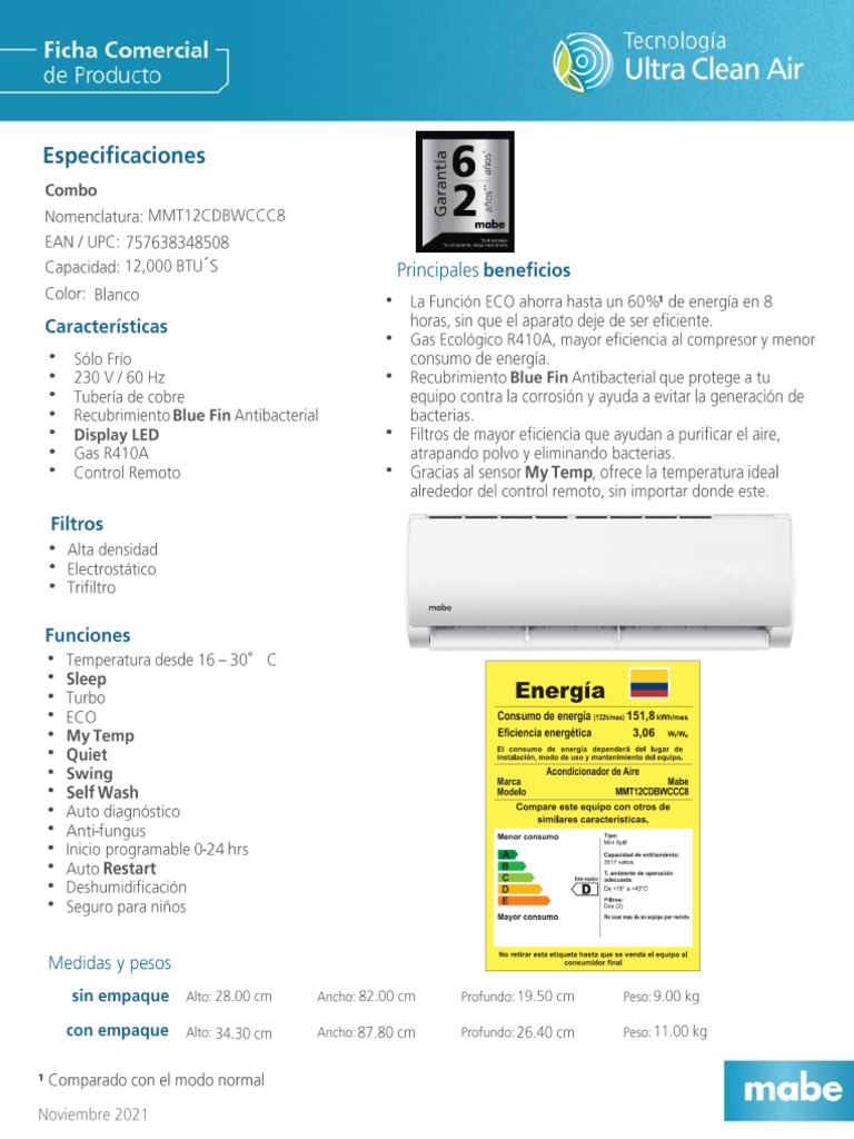 Ficha Tecnica Mabe | PDF