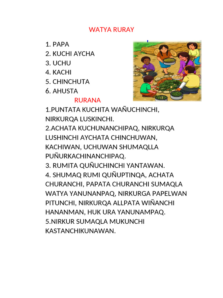 Watya Ruray Texto Instructivo | PDF | Viajes y turismo