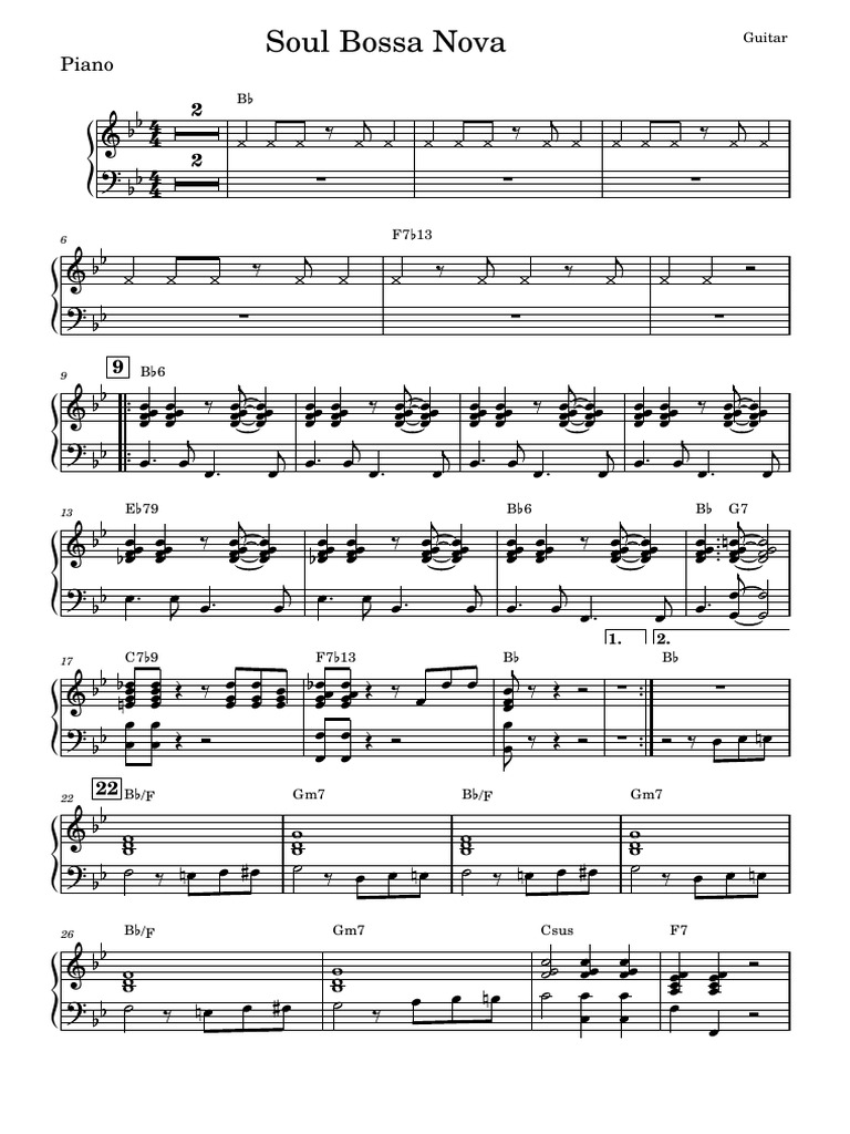 soul bossa nova-Piano | PDF