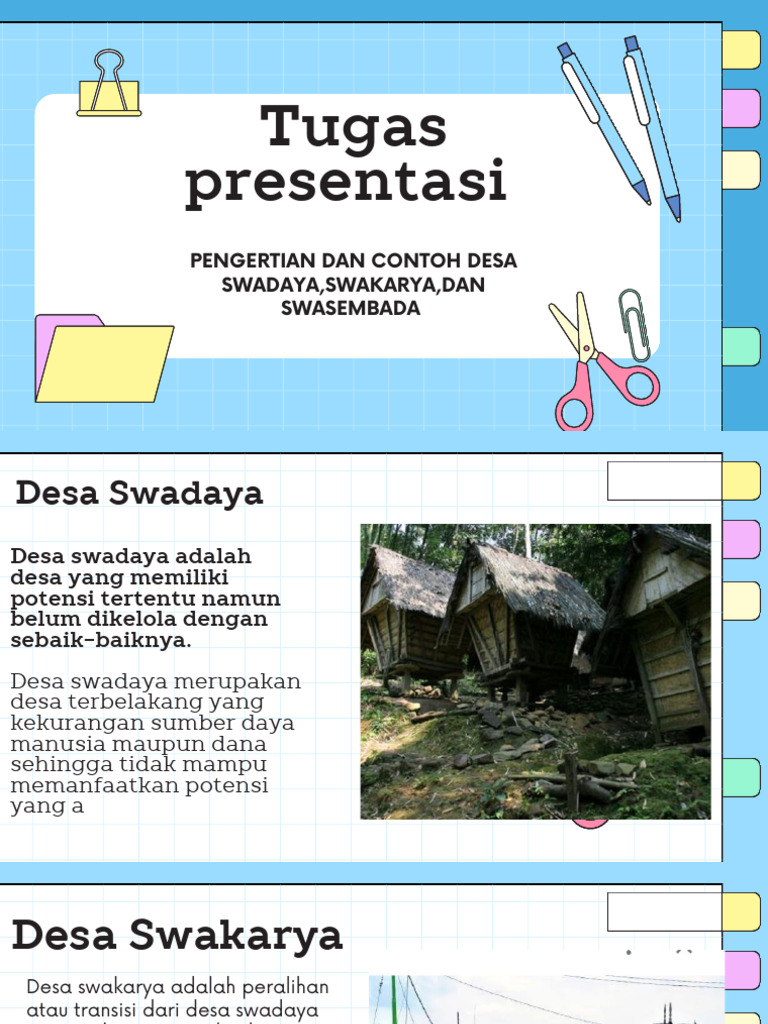 Pengertian Desa Swadaya, Swakarya, Swasembada | PDF