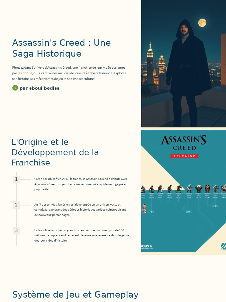 Assassin's Creed : Histoire et Gameplay | PDF | Jeux vidéo | Gaming