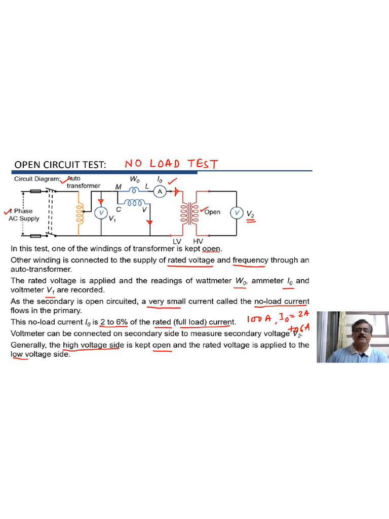 OC & SC Test On Single Phase Transformers | PDF
