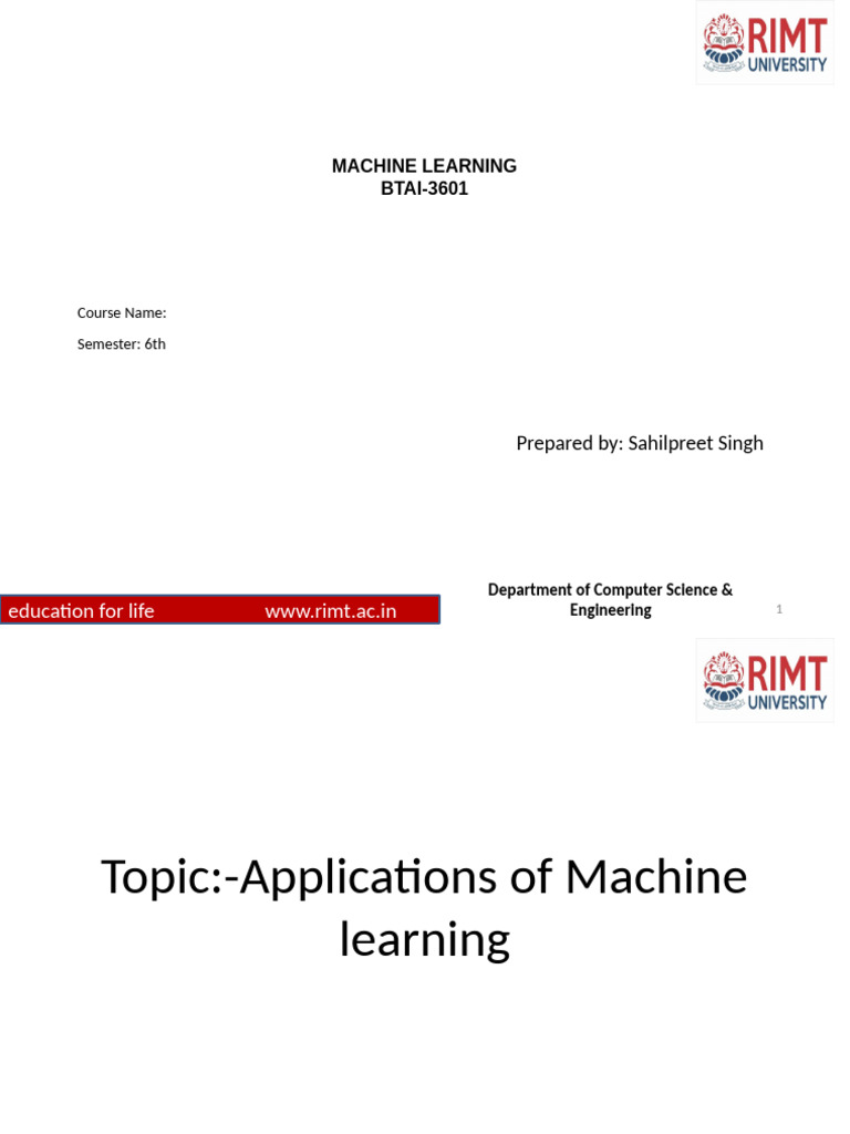 Key Applications of Machine Learning | PDF | Machine Learning ...