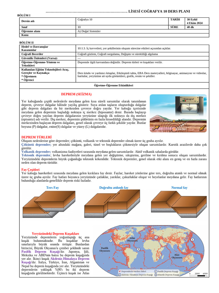 Deprem Gunluk Plan | PDF