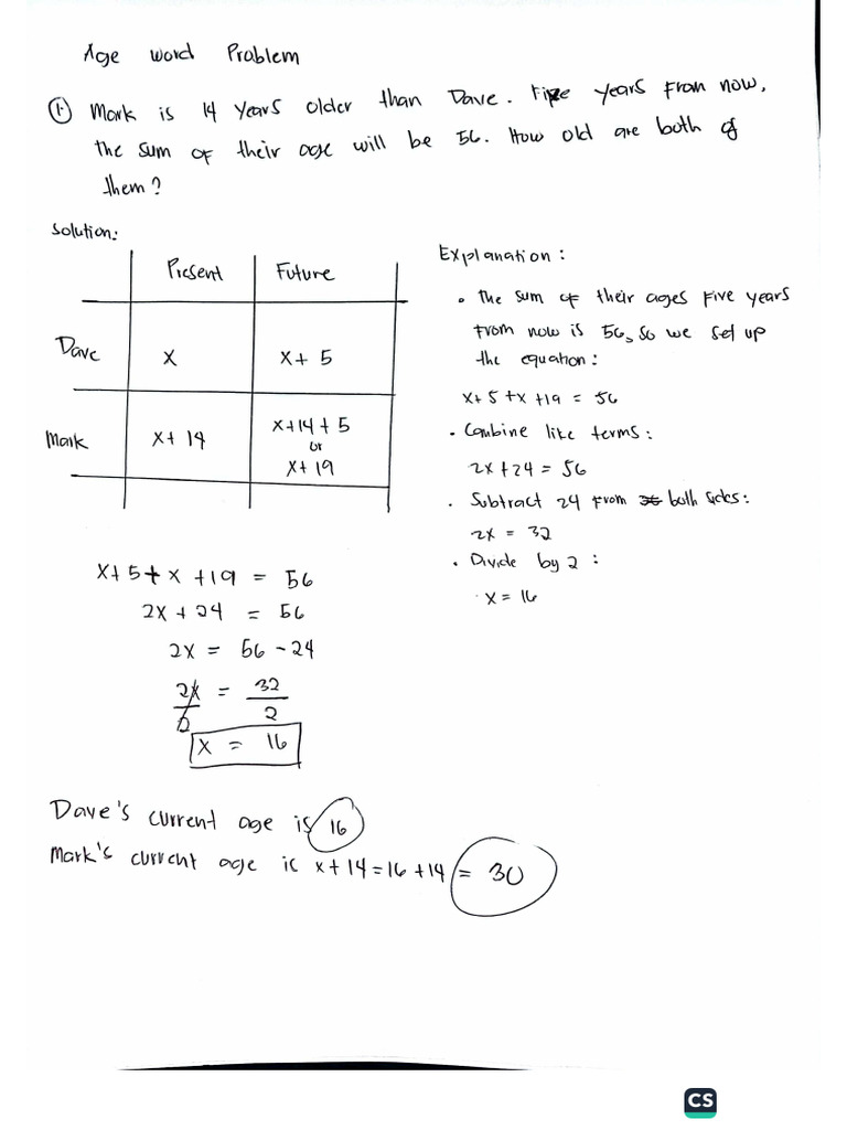 Age Word Problem, Mixture Problem, Distance, Rate and Time Problem | PDF