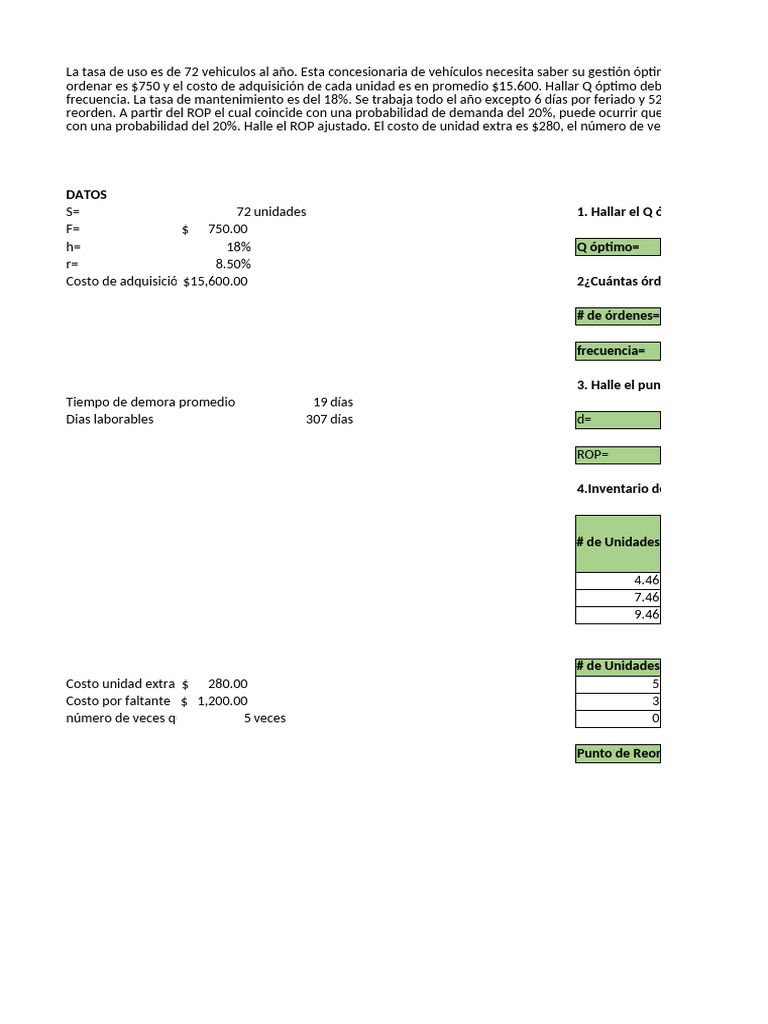 Ejercicio EOQ+SS | PDF