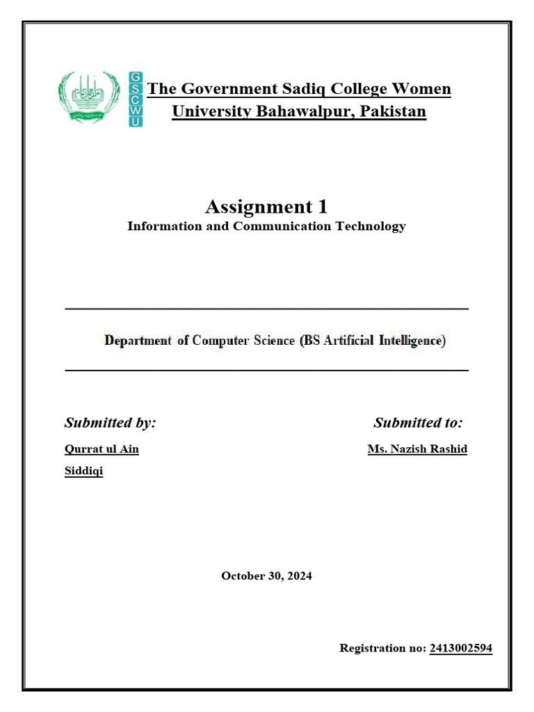 Ict Assignment (Ai) | PDF | Computers