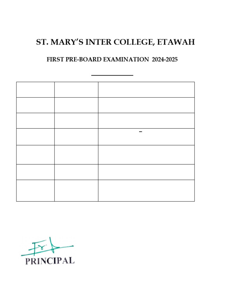 First Pre-Board Timetable (X & XII) 2024-2025 | PDF