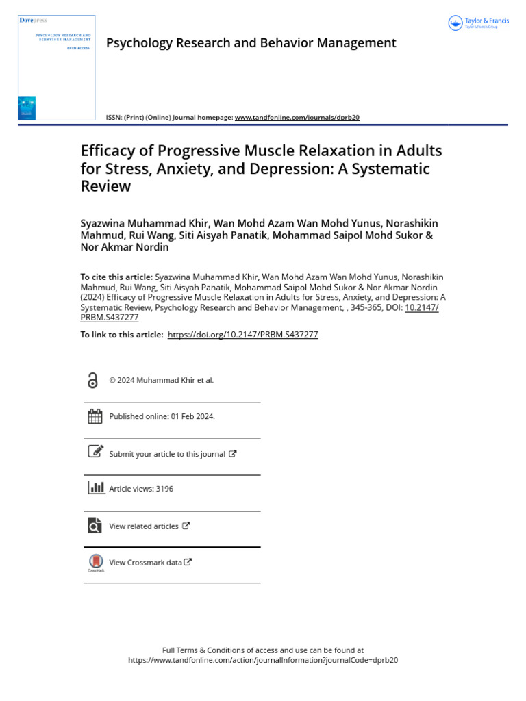 PMR in SAD | PDF | Randomized Controlled Trial | Systematic Review