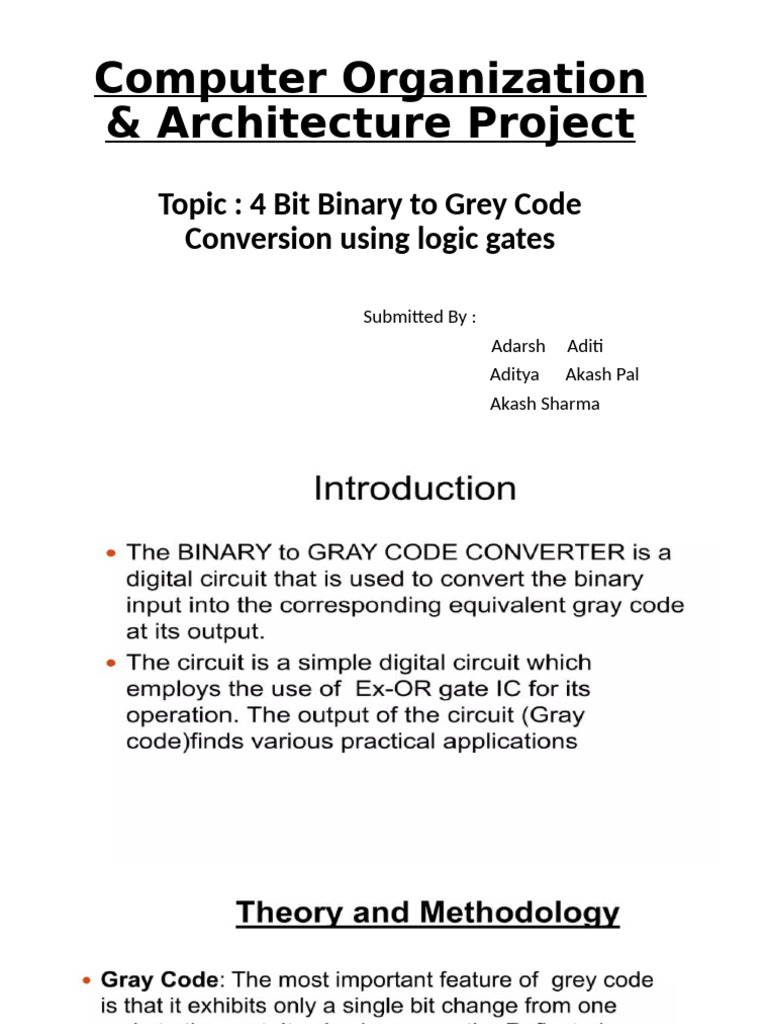 4-Bit Binary to Grey Code Conversion | PDF