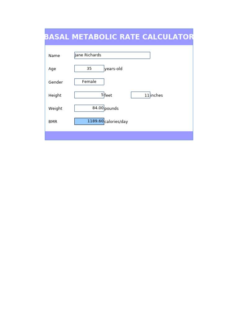 BMR Calculator | PDF
