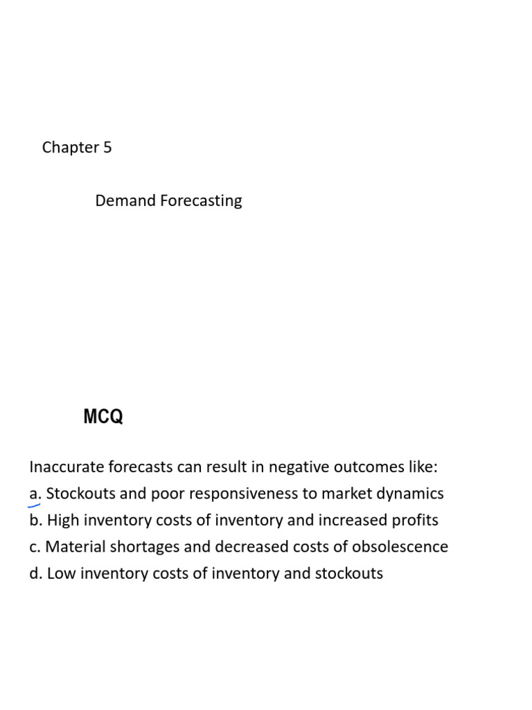 Lec 3 SCM Demand Fore MCQ P | PDF | Forecasting | Mean Squared Error