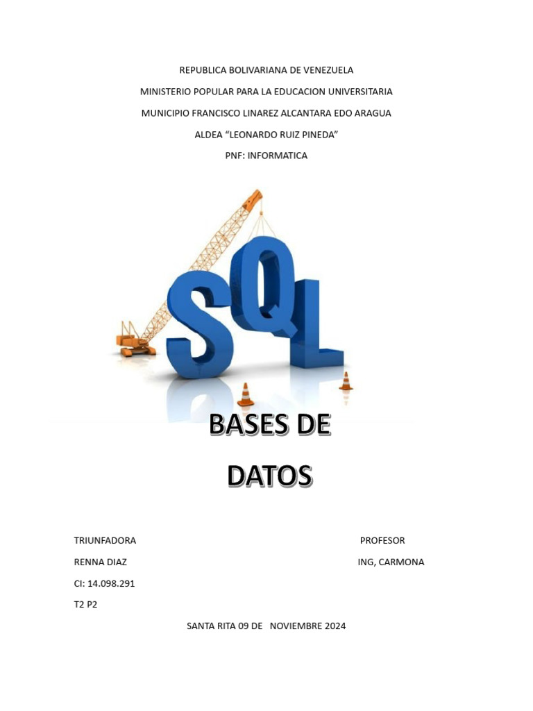 Guía SQL: CREATE, INSERT, UPDATE, DELETE | PDF | SQL | Bases de datos
