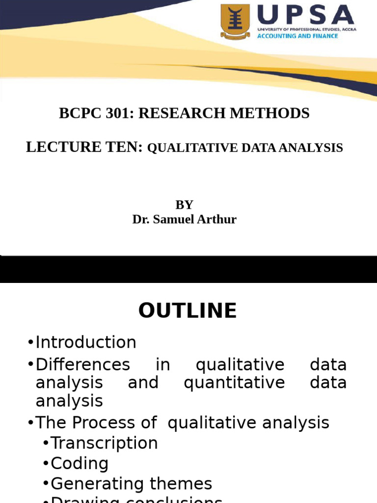 Lecture 10 Qualitative Data Analysis | PDF | Qualitative Research | Data