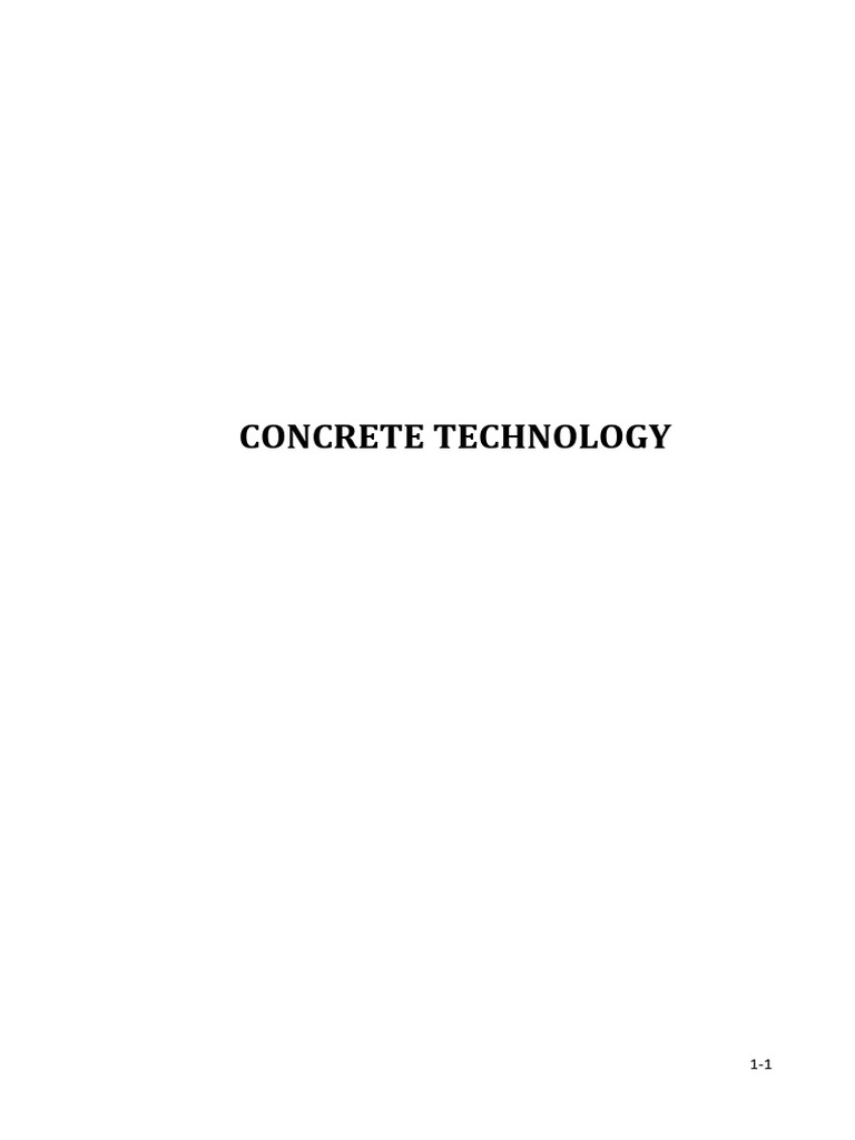 Concrete Technology | PDF | Concrete | Cement