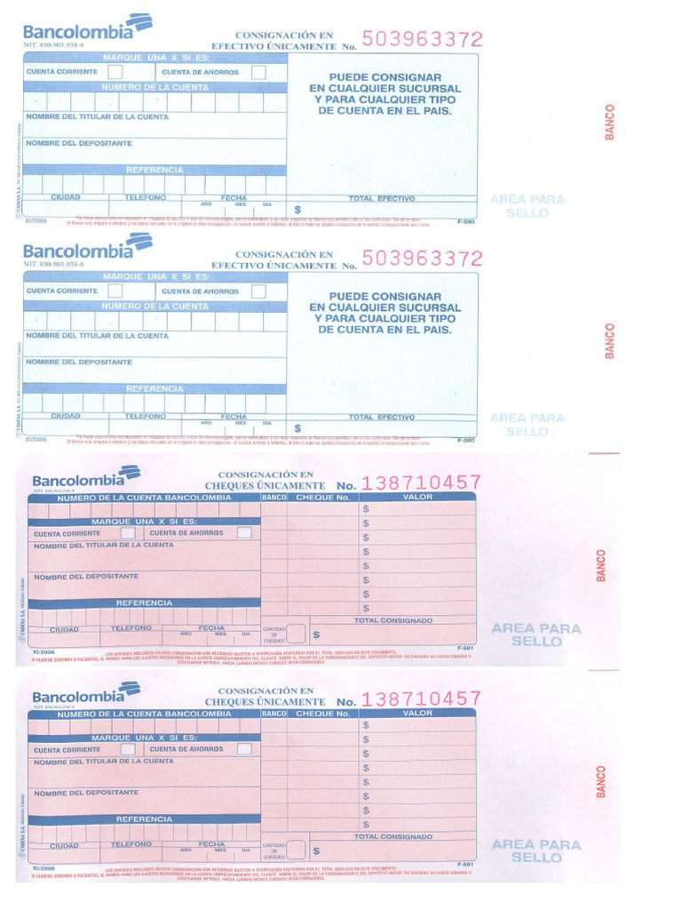 Recibos Consignacion | PDF