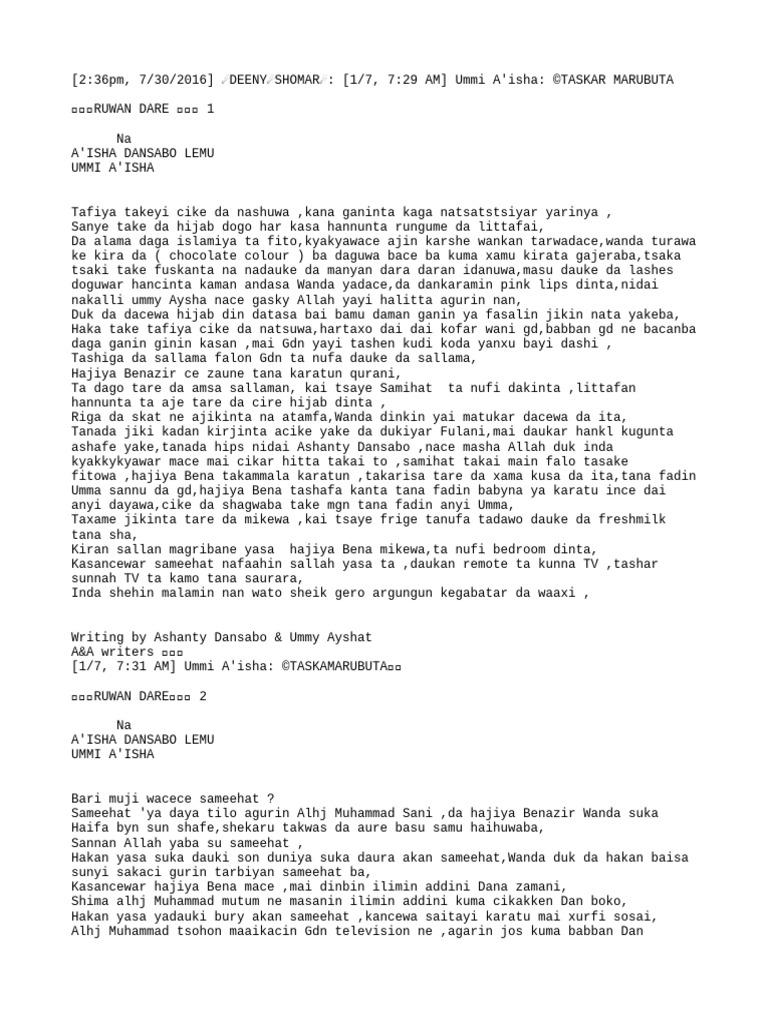 Ruwan Dare COMPLETE | PDF | Language Arts & Discipline | Religion & Spirituality