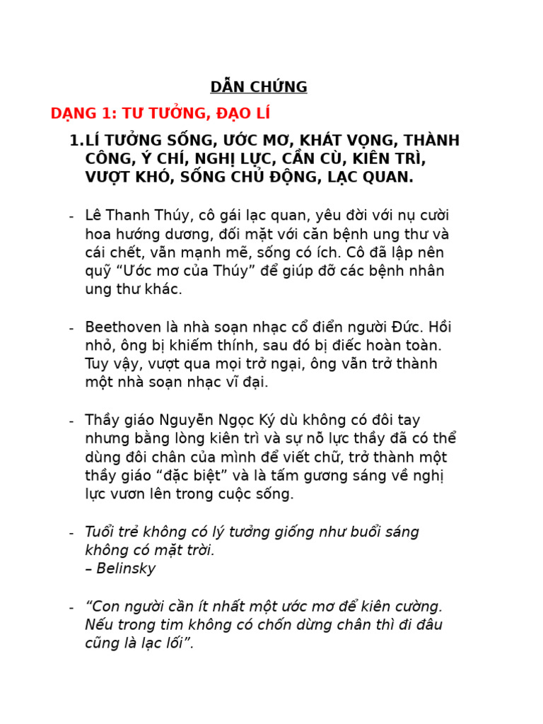 DẪN CHỨNG NLXH | PDF
