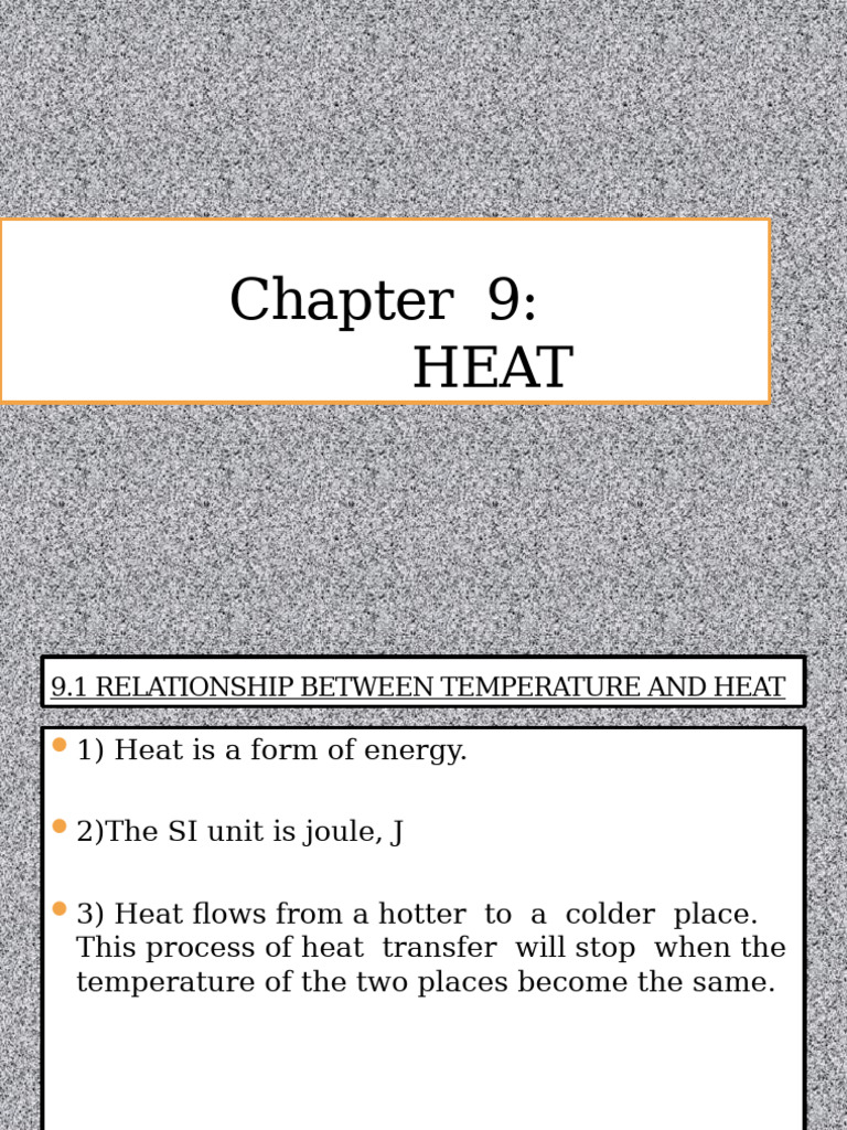Form 2 Chapter 9 Heat | PDF | Heat Transfer | Convection