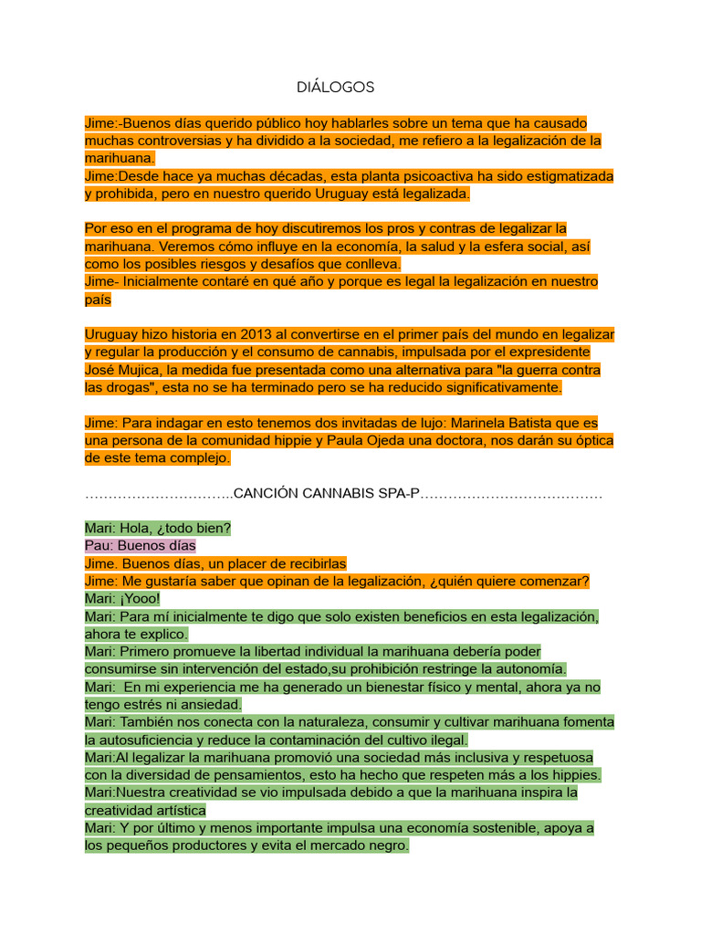 DIÁLOGOS | PDF | Cannabis (Droga) | Comercio ilegal de drogas