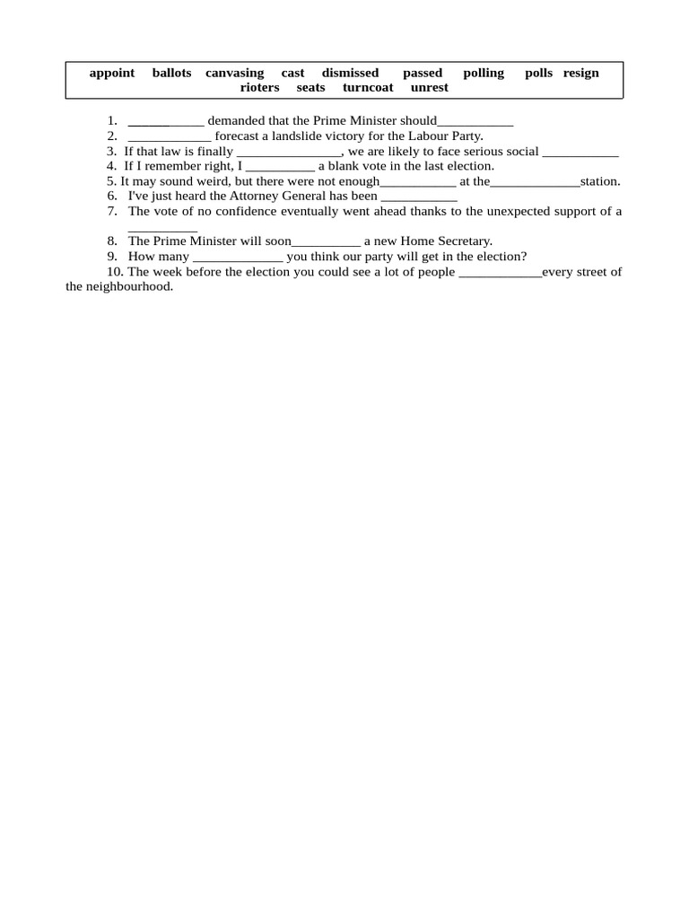 Politics Vocabulary 5 | PDF