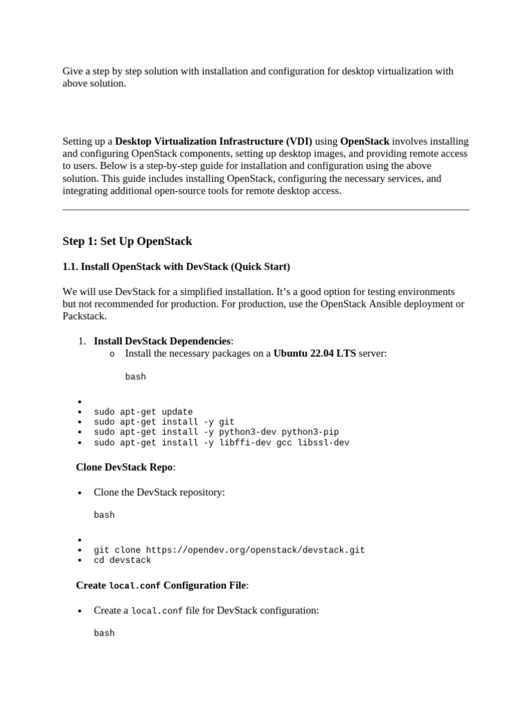 Give A Step by Step Solution With Installation and Configuration For ...