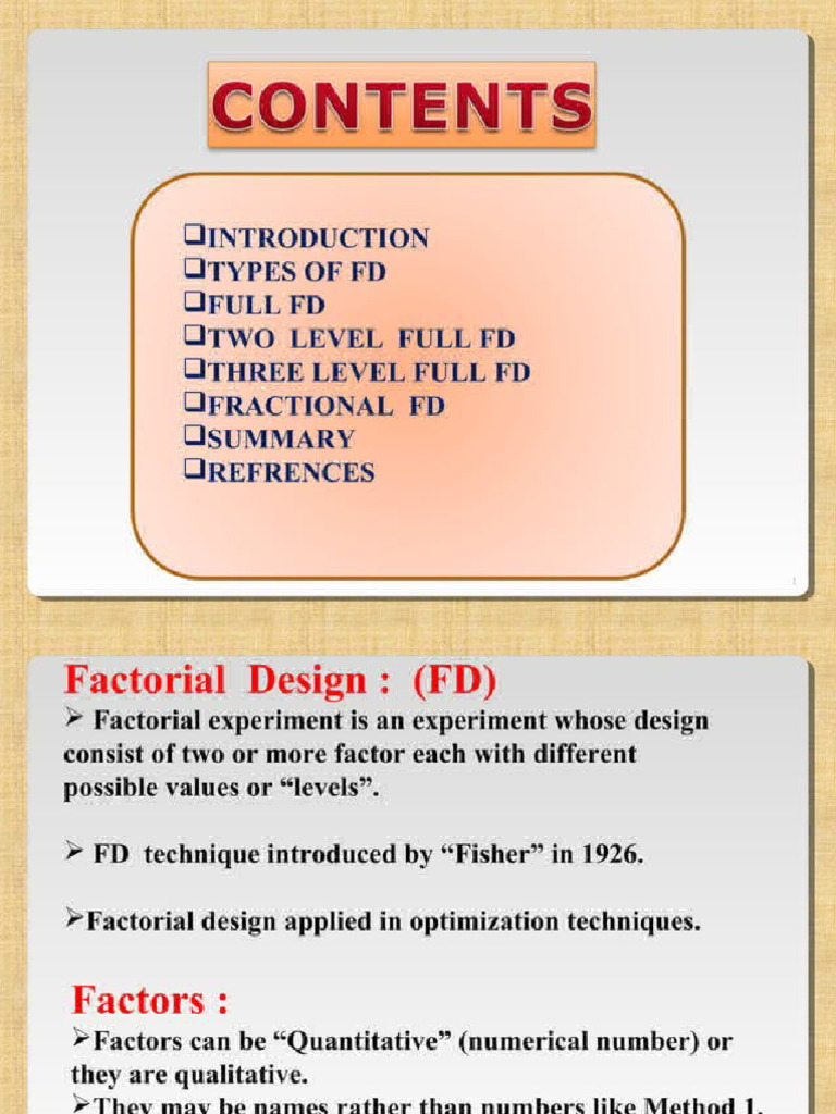 Factorial Design | PDF