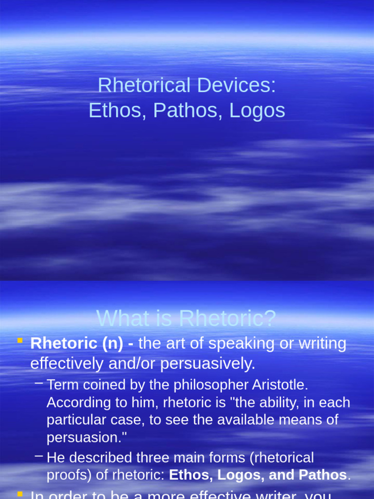 Rhetoric+PowerPoint Ethos,+Pathos,+Logos | PDF | Logos | Credibility