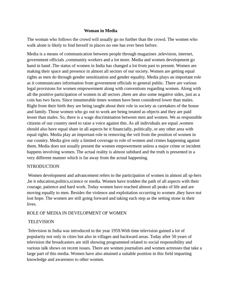 Woman in Media | PDF | Empowerment | Woman