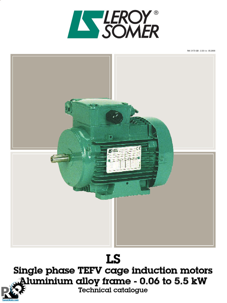 Leroy Somer LS90P Single Phase Motors | PDF | Mains Electricity | Power (Physics)