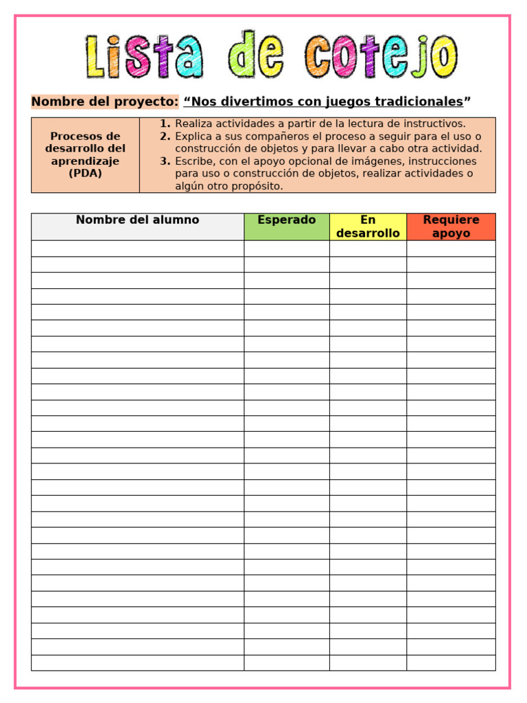 2° Listas de Cotejo | PDF | Crecimiento personal y profesional